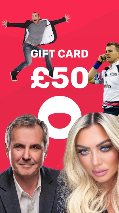 Order a personalised video from Celebrity Video Message Gift Card £50